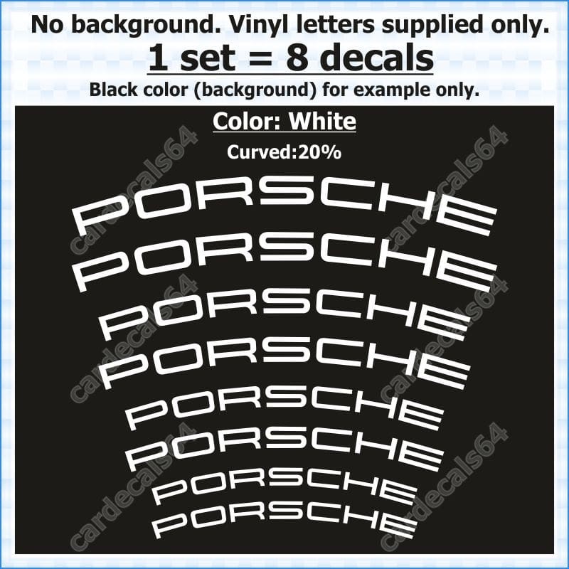 8 X Porsche Brake Caliper Decals Stickers Curved 20% cbfdsd